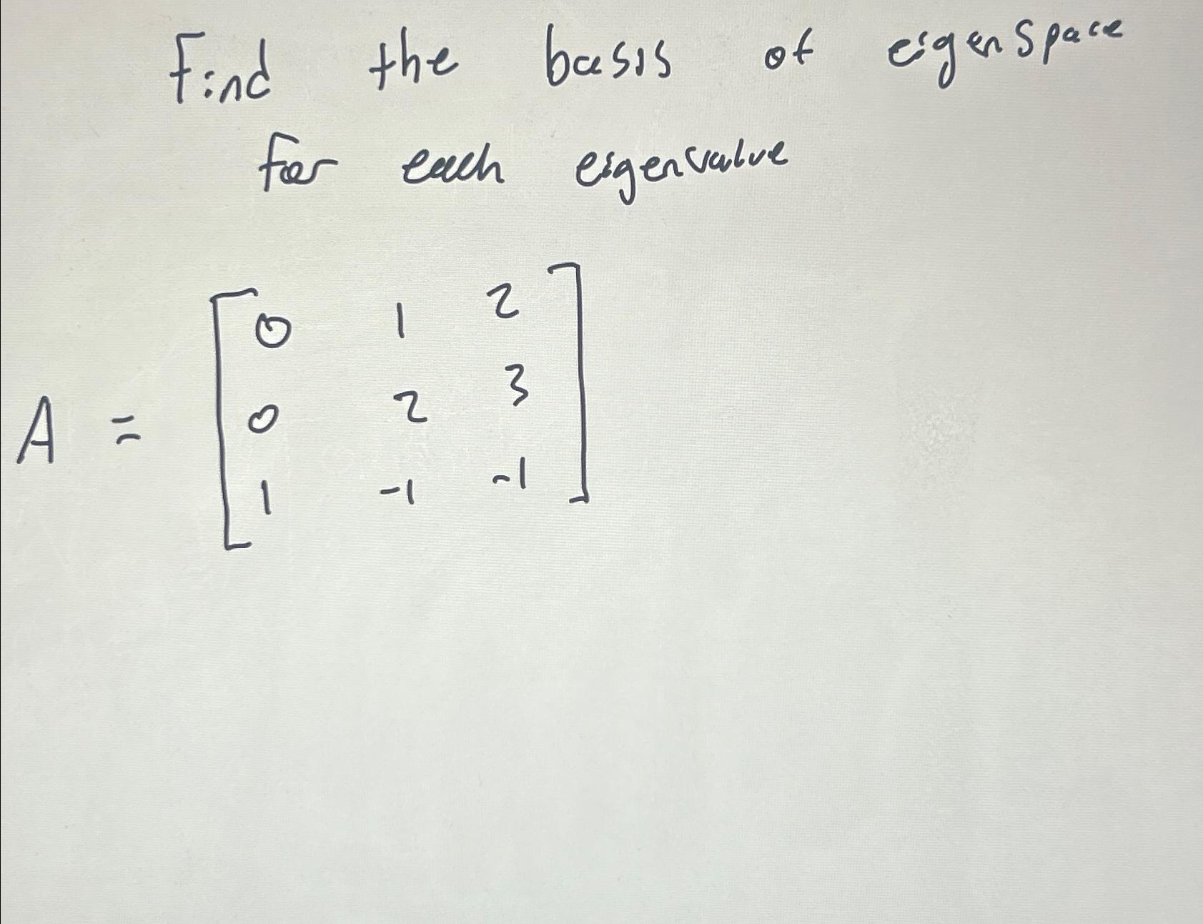 Solved Find the basis of eigenspace for Each | Chegg.com