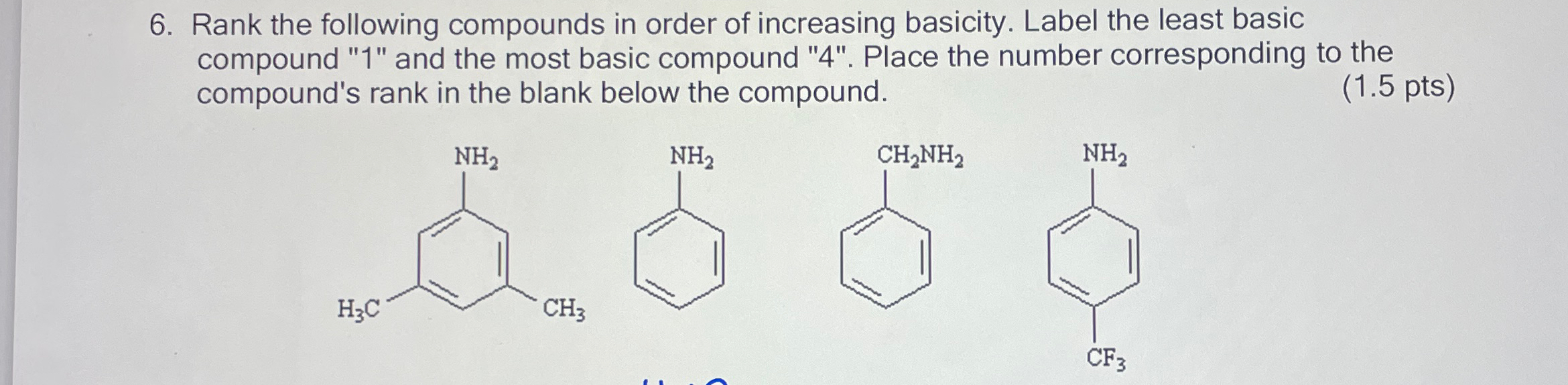 Solved Rank the following compounds in order of increasing | Chegg.com
