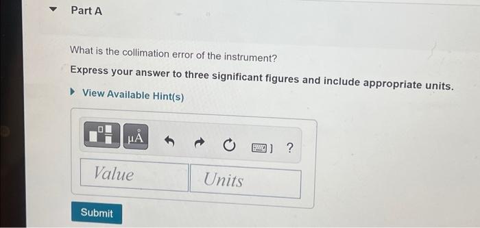Solved A horizontal collimation test is performed on an | Chegg.com
