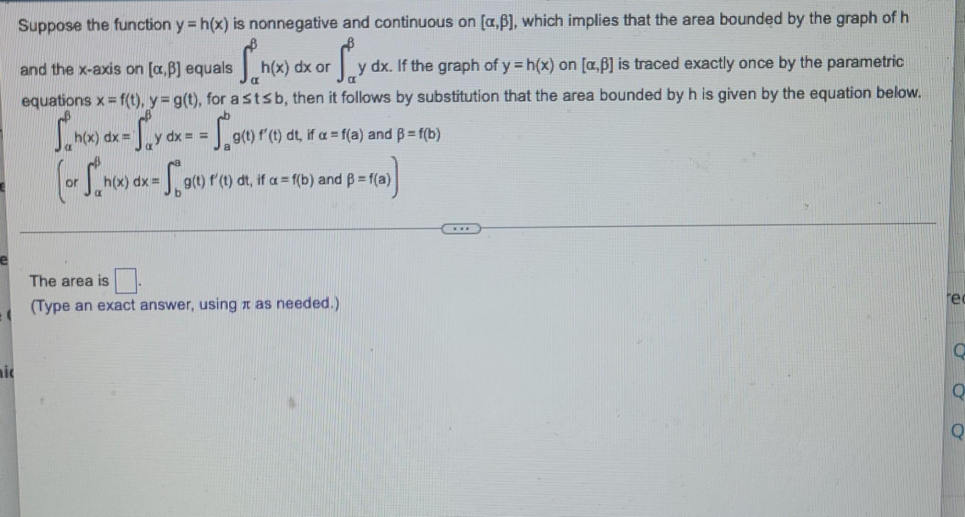 Solved Suppose the function y=h(x) is nonnegative and | Chegg.com