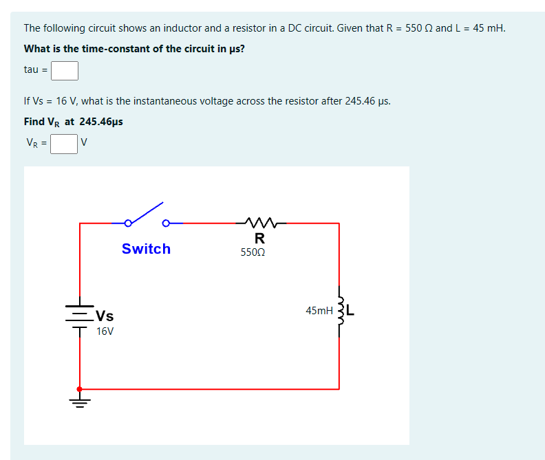 Solved The following circuit shows an inductor and a | Chegg.com