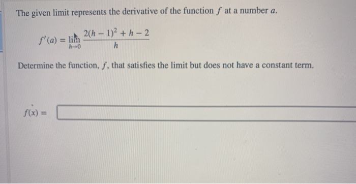 Solved The given limit represents the derivative of the | Chegg.com