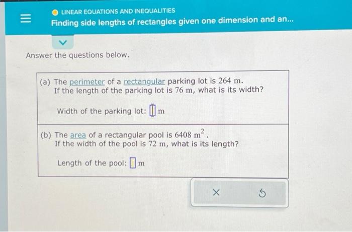 Solved Answer the questions below. (a) The perimeter of a | Chegg.com