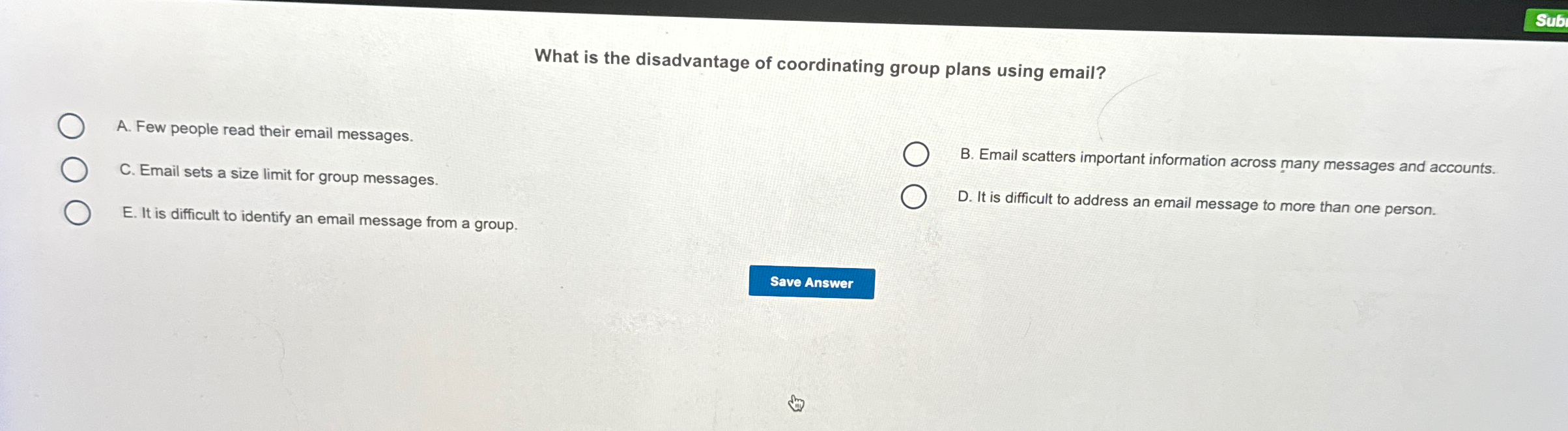 Solved What is the disadvantage of coordinating group plans | Chegg.com