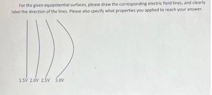 For the given equipotential surfaces, please draw the | Chegg.com