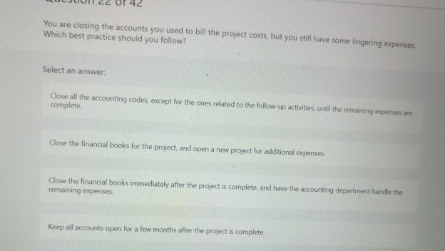 Solved You are closing the accounts you used to bill the | Chegg.com