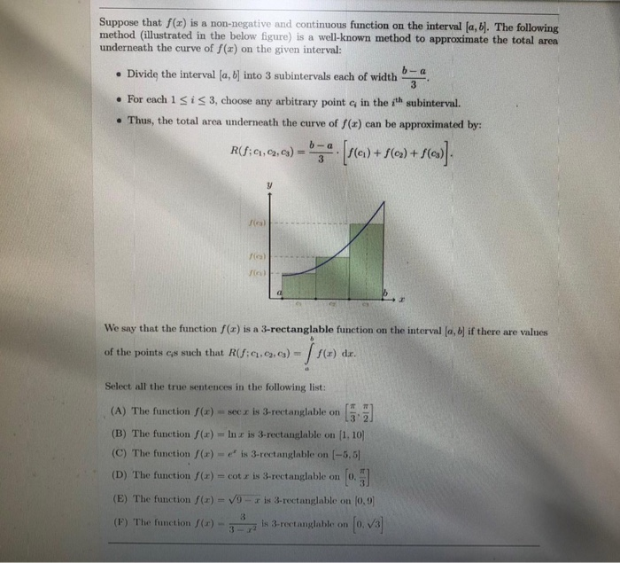 Solved Suppose that f(x) is a non-negative and continuous | Chegg.com