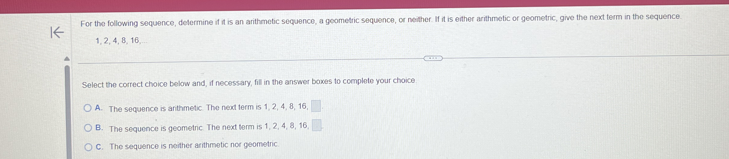 For the following sequence, determine if it is an | Chegg.com