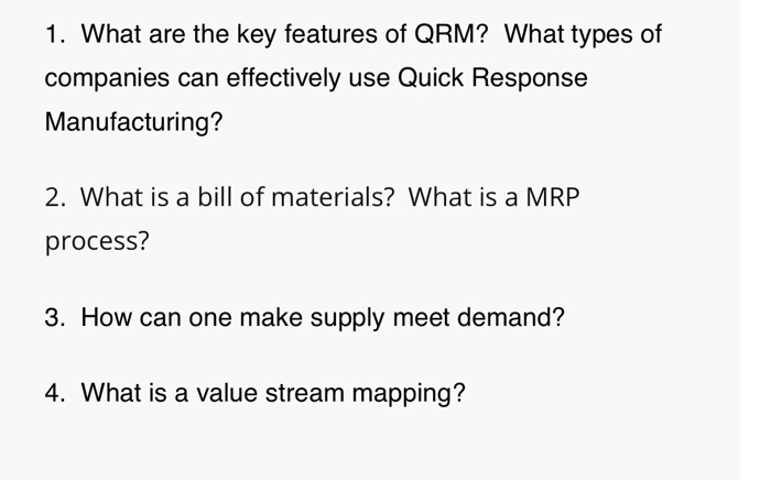 Solved 1. What are the key features of QRM? What types of | Chegg.com