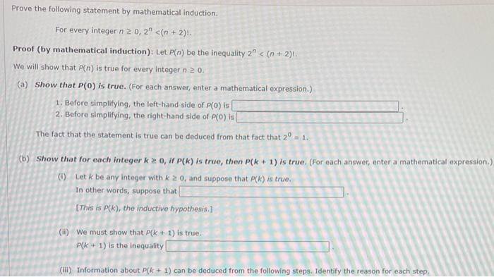 Solved For every integer n≥0,2n
