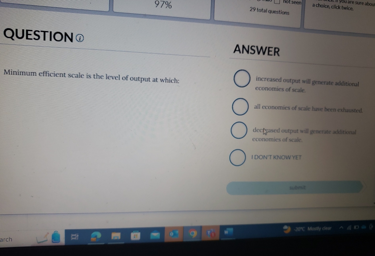 Solved QUESTION (i)29 ﻿total questionsa choice, click | Chegg.com