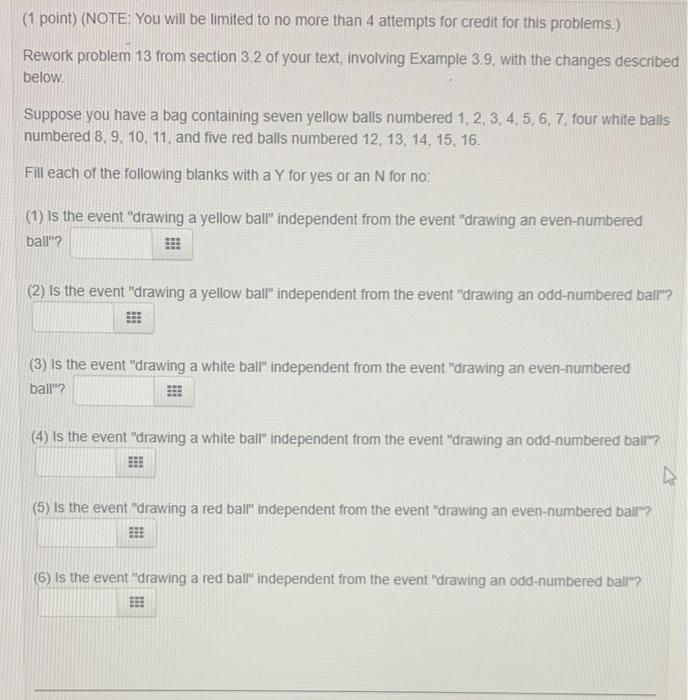 Solved 1 point) Rework problem 5 from section 3.2 of your | Chegg.com