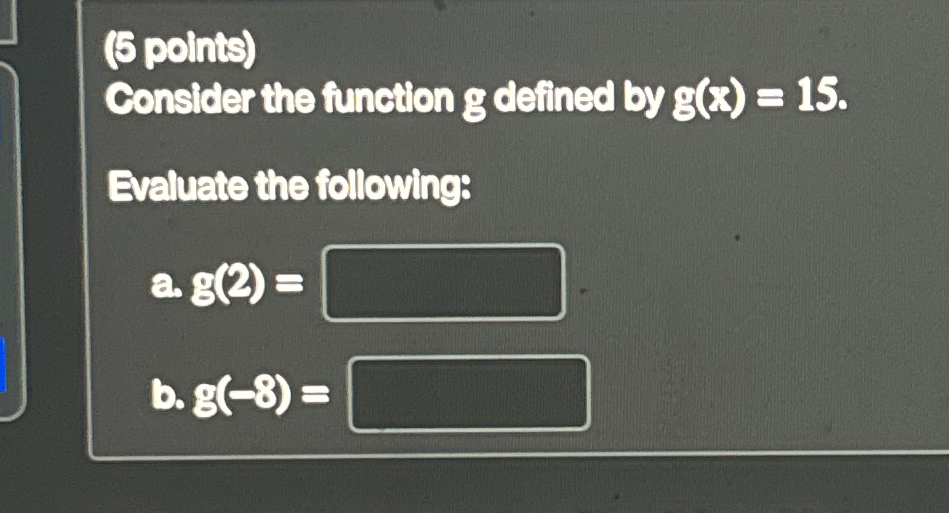 Solved (5 ﻿points)Consider the function g ﻿defined by | Chegg.com