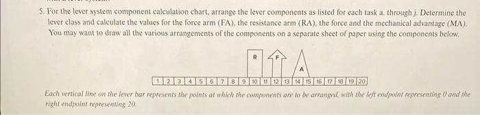 Solved 5. For the lever system component calculation chart, | Chegg.com