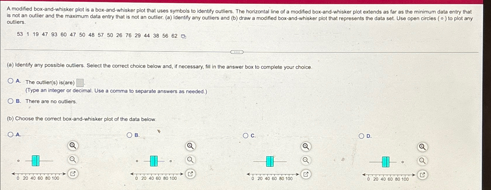 Solved A modified box-and-whisker plot is a box-and-whisker | Chegg.com