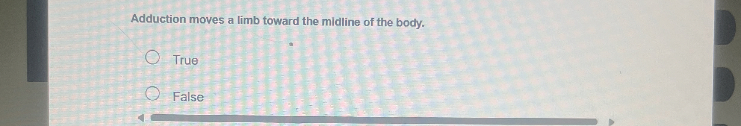 Solved Adduction moves a limb toward the midline of the | Chegg.com