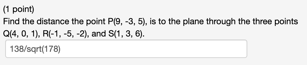 Solved Multivariable Calculus Find The Distance The Point