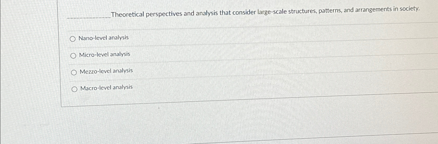 Solved Theoretical perspectives and analysis that consider | Chegg.com