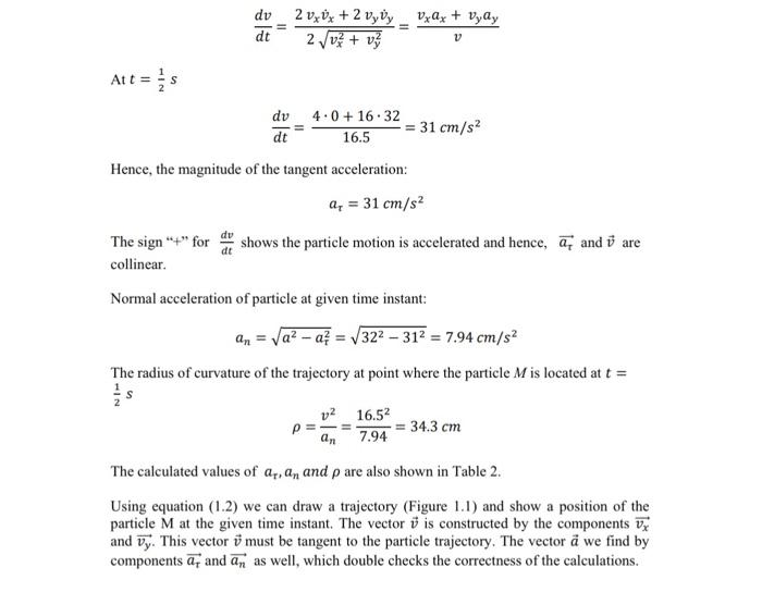 Solved PARTICLE BY GIVEN EQUATIONS OF MOTION From the given | Chegg.com