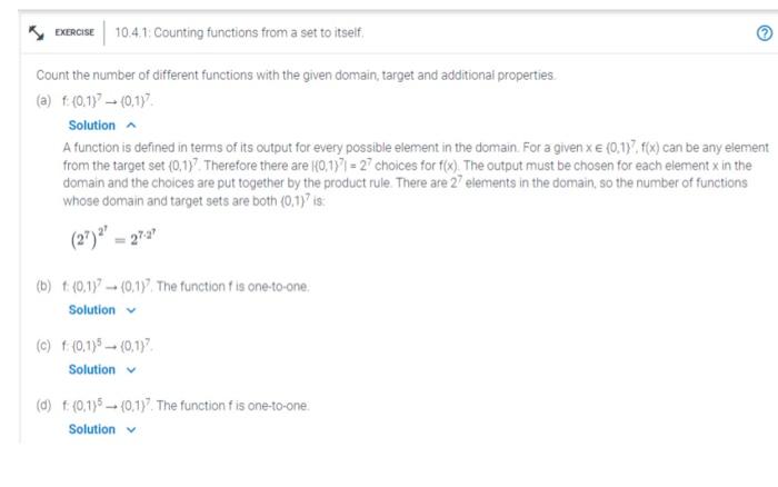 Solved Count the number of different functions with the | Chegg.com