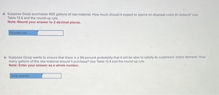 Solved Goop incorporated needs to order a raw material to | Chegg.com