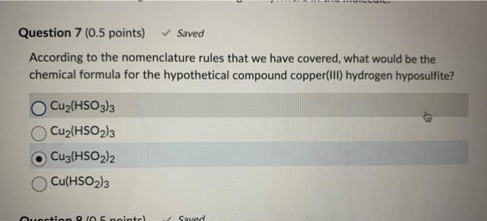Solved According to the nomenclature rules that we have | Chegg.com