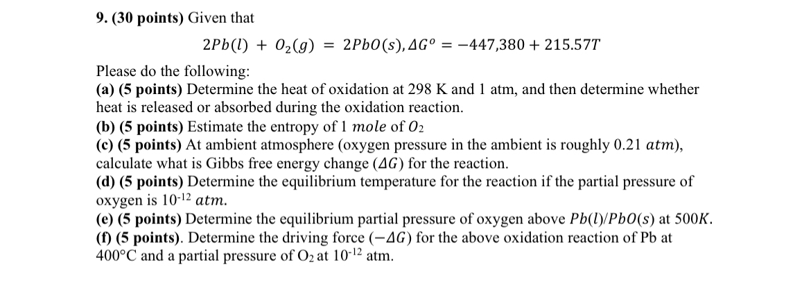 Solved (30 ﻿points) ﻿Given | Chegg.com