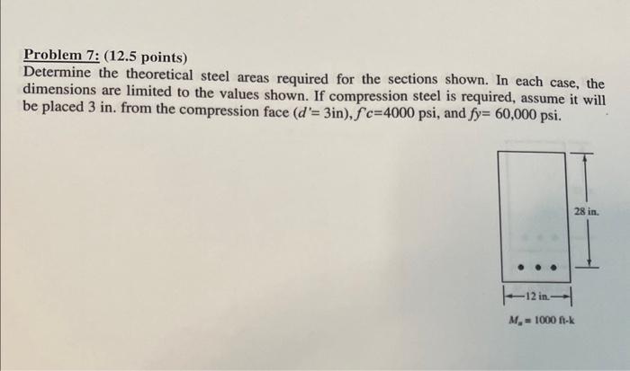 Solved Problem 7: (12.5 points) Determine the theoretical | Chegg.com