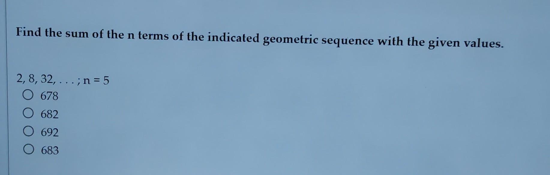 Solved Find the sum of the n terms of the indicated | Chegg.com