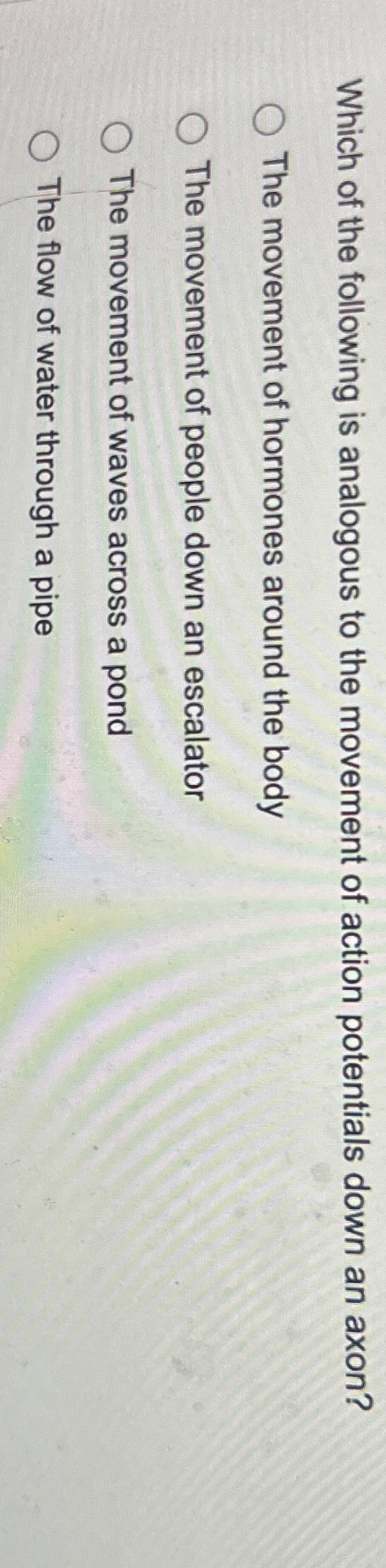 Solved Which of the following is analogous to the movement | Chegg.com