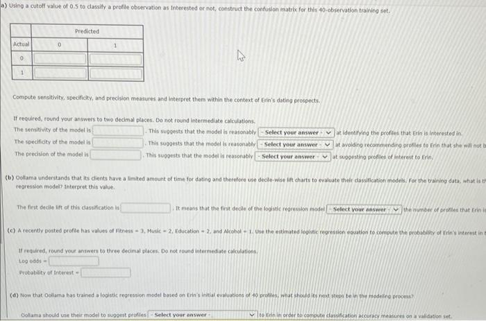 Solved Compute sensitwity, specificity, and predsion | Chegg.com