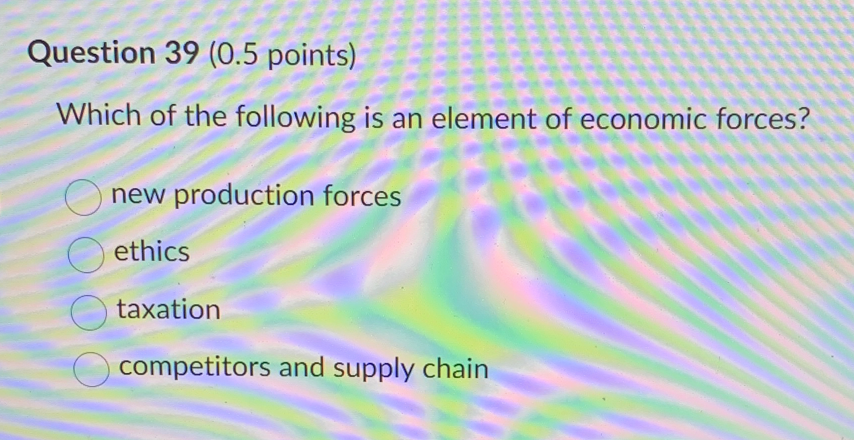 Solved Question 39 (0.5 ﻿points)Which of the following is an | Chegg.com