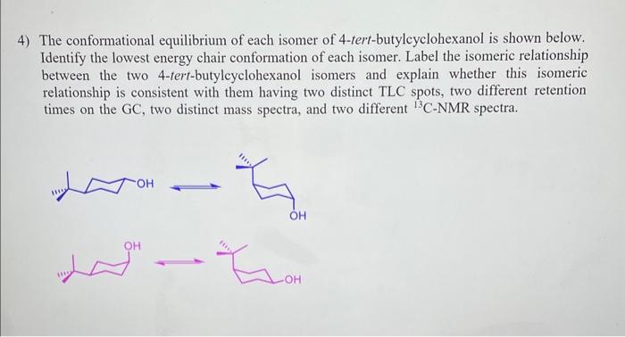 Solved The conformational equilibrium of each isomer of | Chegg.com