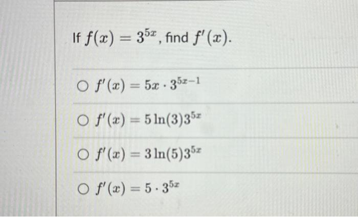 Solved f(x)=35x, find | Chegg.com