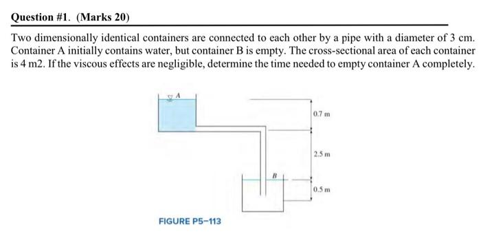 Solved Two dimensionally identical containers are connected | Chegg.com