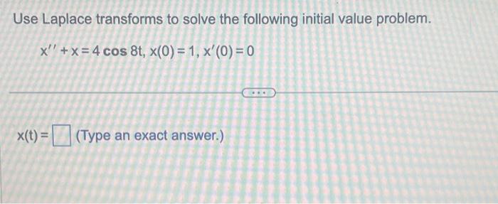 Solved Use Laplace transforms to solve the following initial | Chegg.com