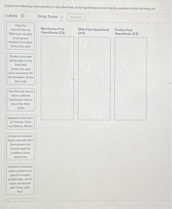Solved Classify the following characteristics to | Chegg.com