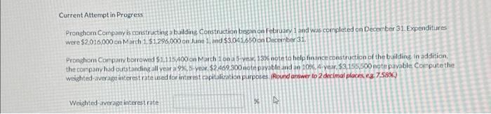 Solved Current Attempt in Progress Pronghorn Company is | Chegg.com