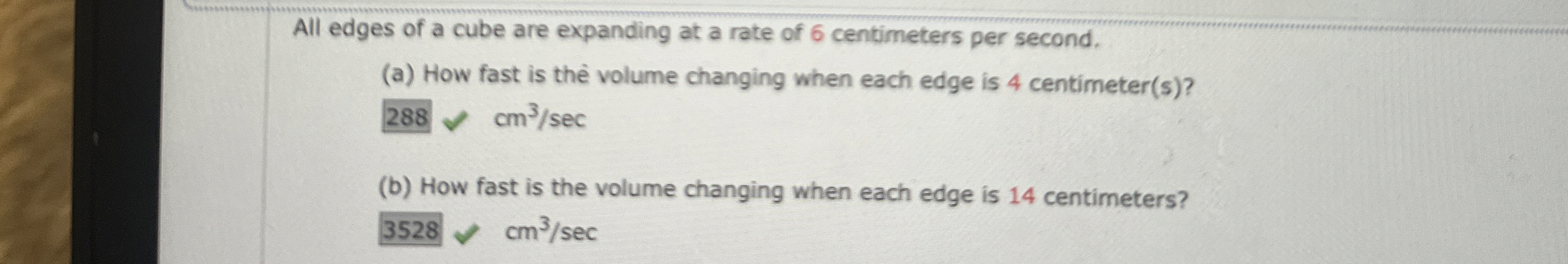 Solved How to solve All edges of a cube are expanding at a | Chegg.com