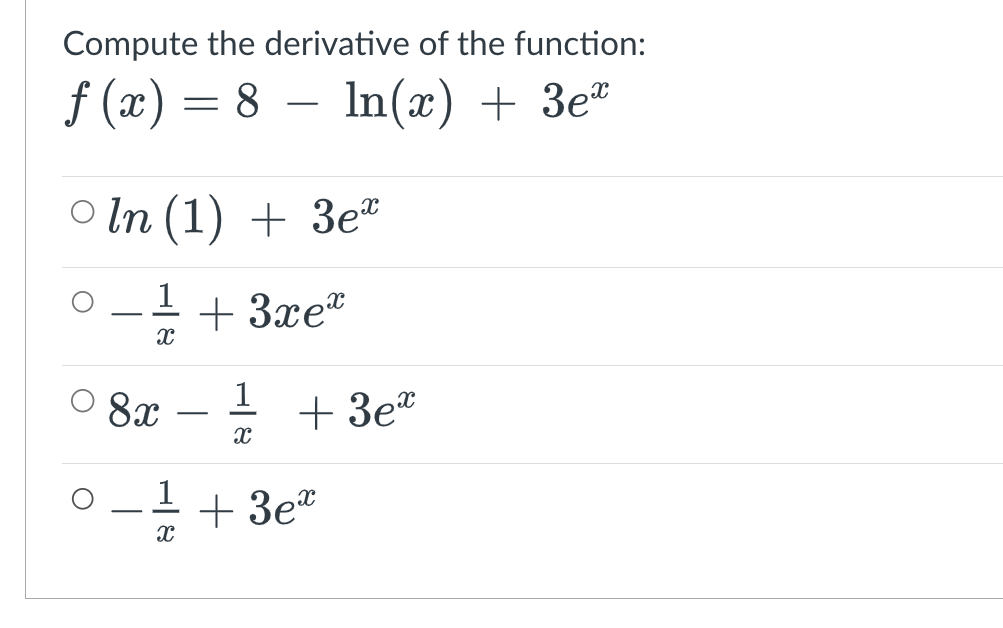 Solved Compute the derivative of the | Chegg.com