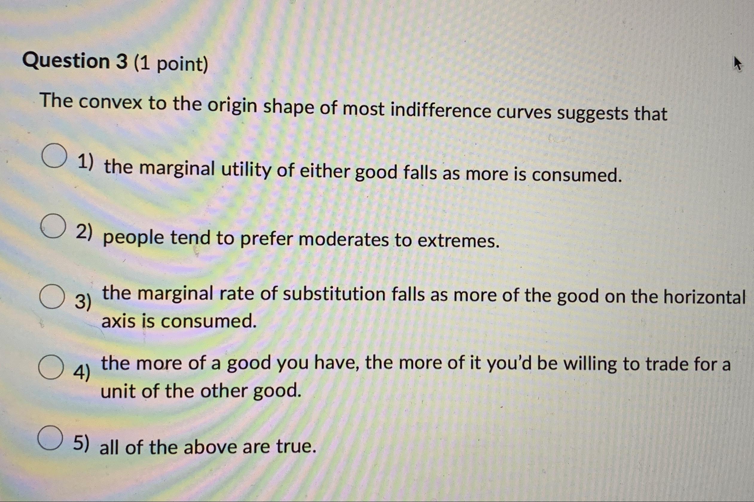 Solved Question 3 (1 ﻿point)The convex to the origin shape | Chegg.com