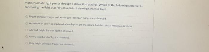 Solved Monochromatic Light Passes Through A Diffraction