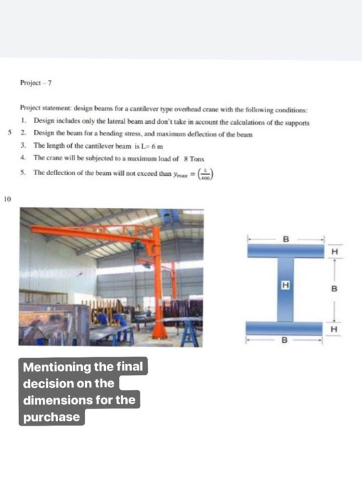 Solved Project - 7 Project statement design beams for a | Chegg.com