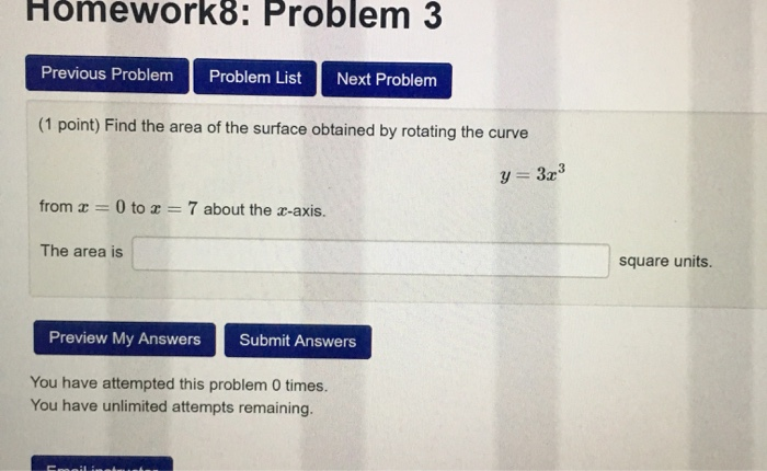 Solved find the area of the surface obtained by rotating the | Chegg.com