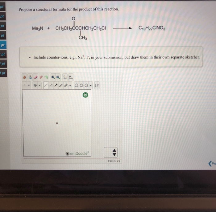 Solved pt Propose a structural formula for the product of | Chegg.com