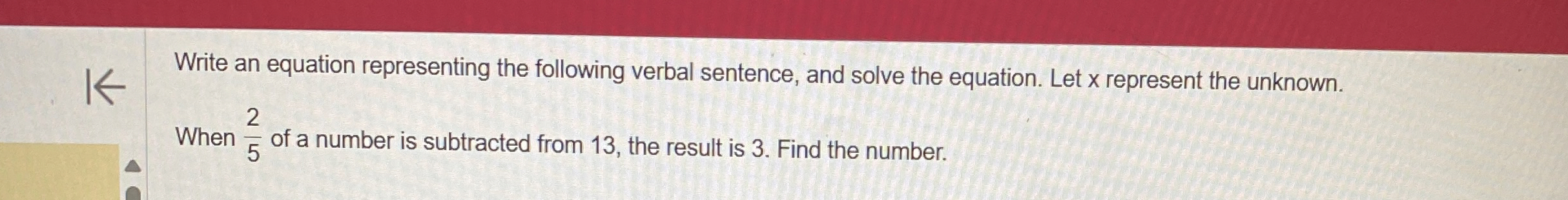Solved Write an equation representing the following verbal | Chegg.com