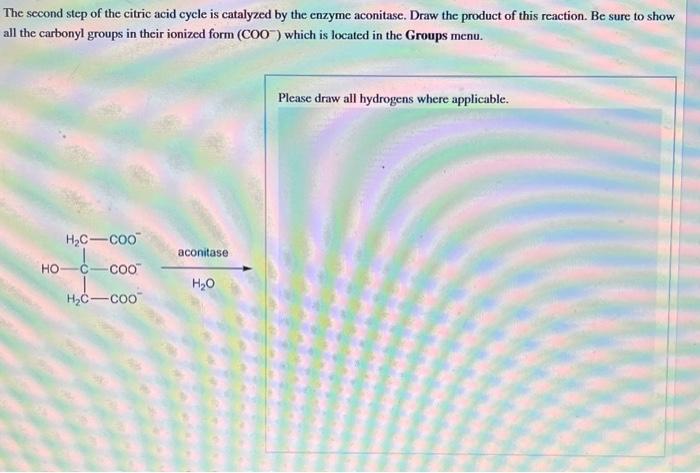 Solved The second step of the citric acid cycle is catalyzed | Chegg.com
