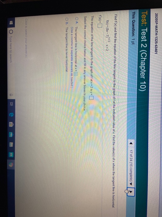 Solved 2020SP-MATH-1325-63401 Test: Test 2 (Chapter 10) This | Chegg.com