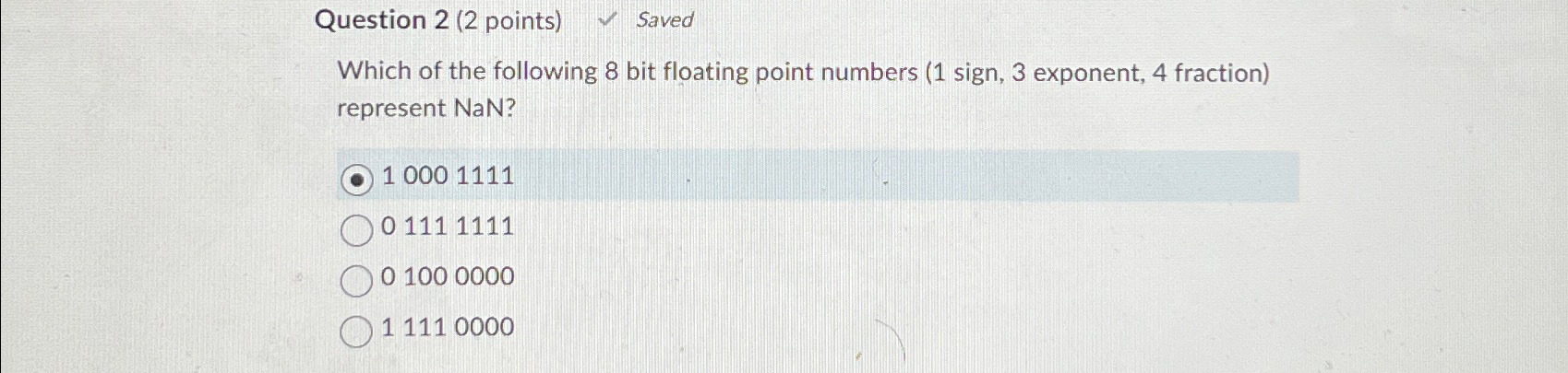 Solved Question 2 (2 ﻿points)SavedWhich of the following 8 | Chegg.com