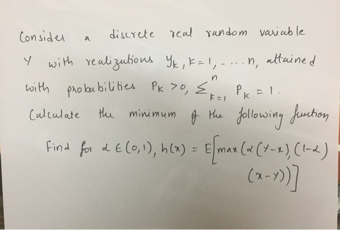 Solved Consider discrete real random variable A Y with | Chegg.com